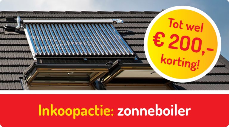 Button inkoopactie zonneboiler - Woonwijzerwinkel